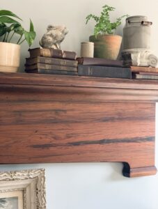 Mantel Above The Couch - MY WEATHERED HOME